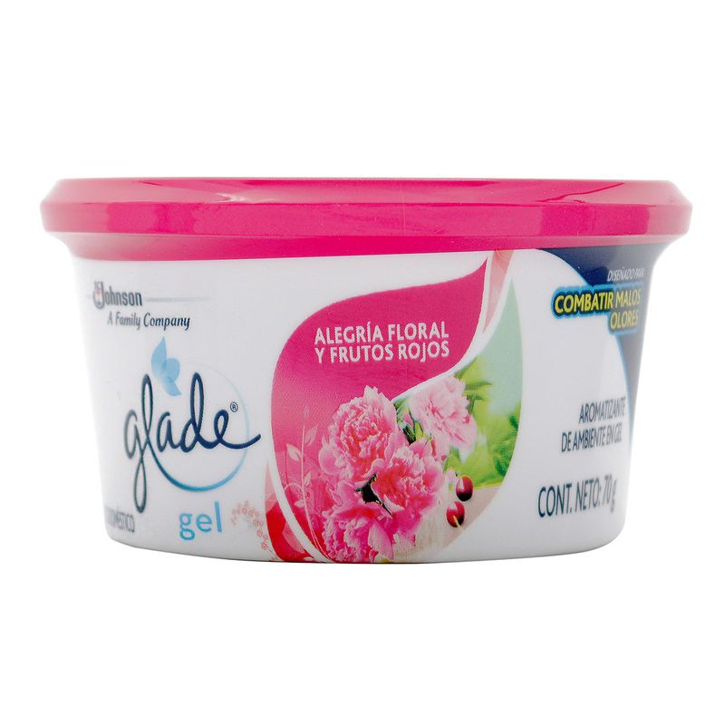 Aromatizante Glade En Gel Alegría Floral Y Frutos Rojos Frasco X 70 G. - Farmaexpress