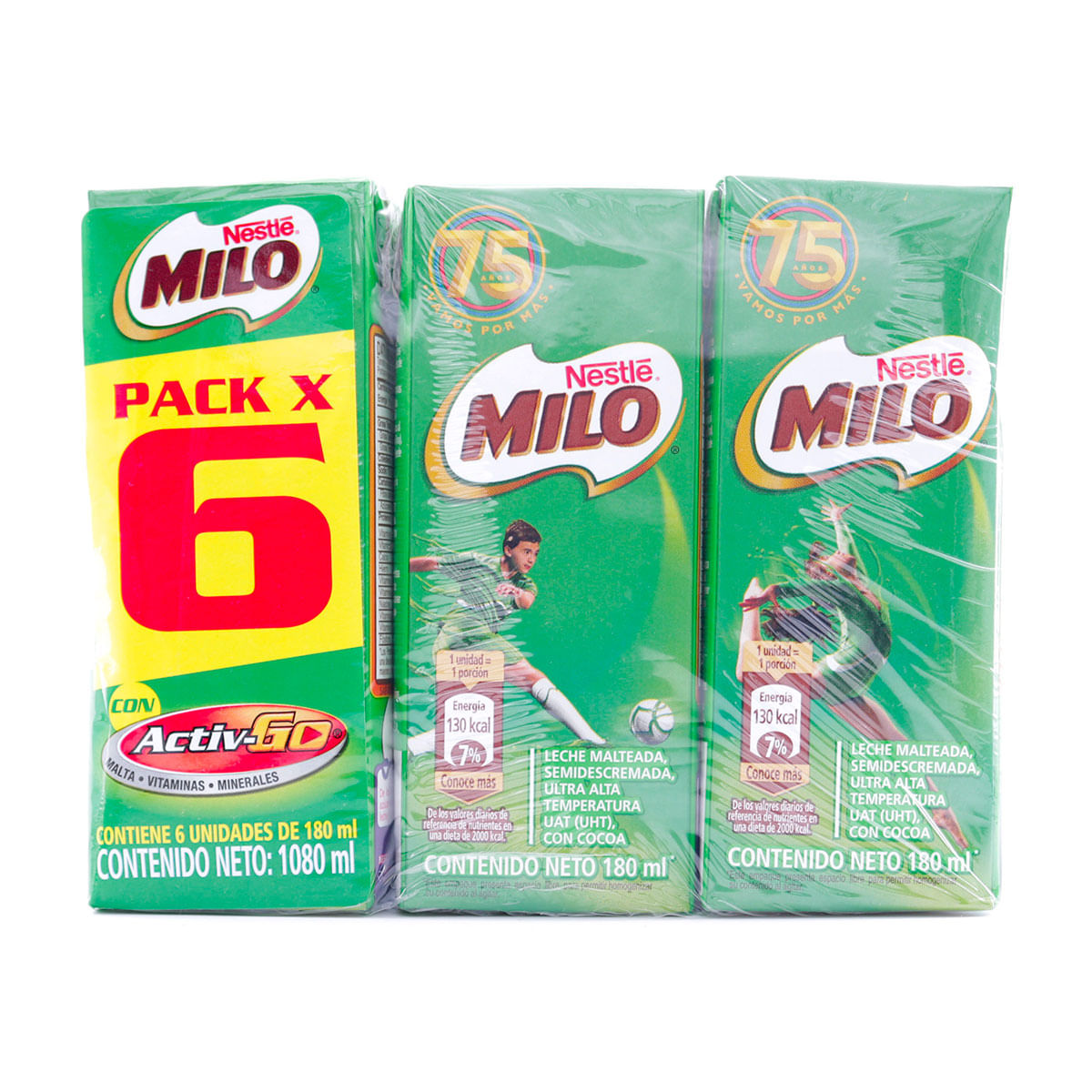 Leche Malteada Milo Nestlé Activ-Go Caja x 180 mL Pack x 6 Uds ...