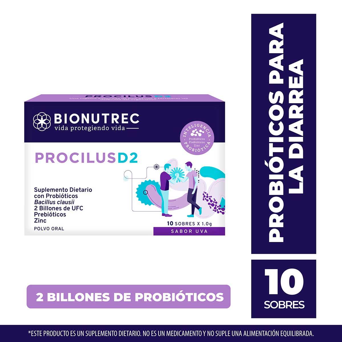 Procilus Probióticos D2 Bio Nutrec Uva Sobre X 1 G Caja X 10 Uds ...