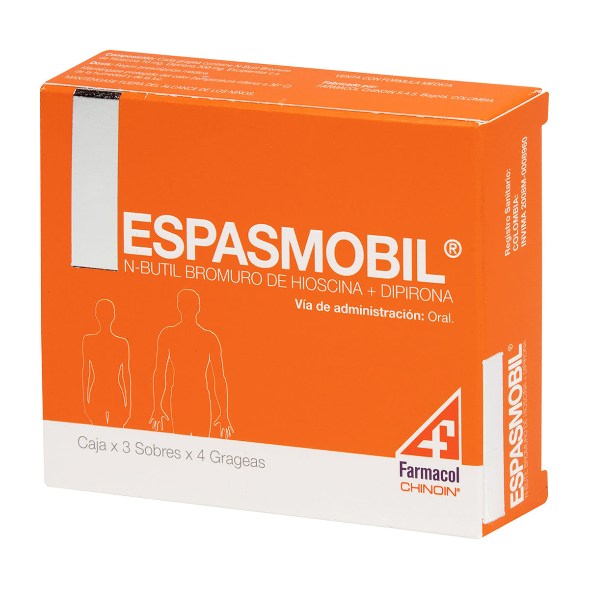 Espasmobil Farmacol Chinoin Caja X 3 Sobres X 4 Grageas. - Farmaexpress