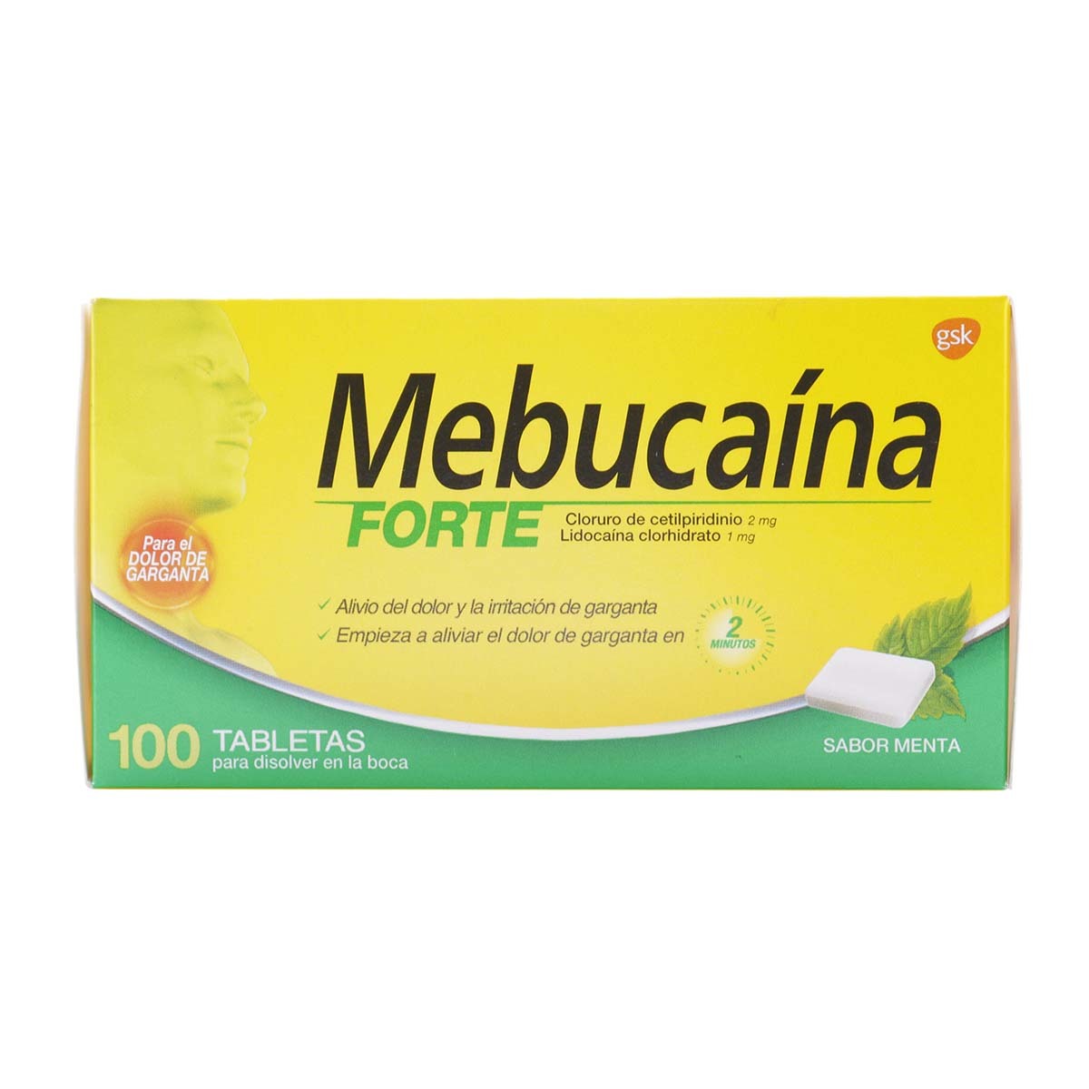 Mebucaína Forte GSK Menta Caja x 100 Tabletas - Farmaexpress