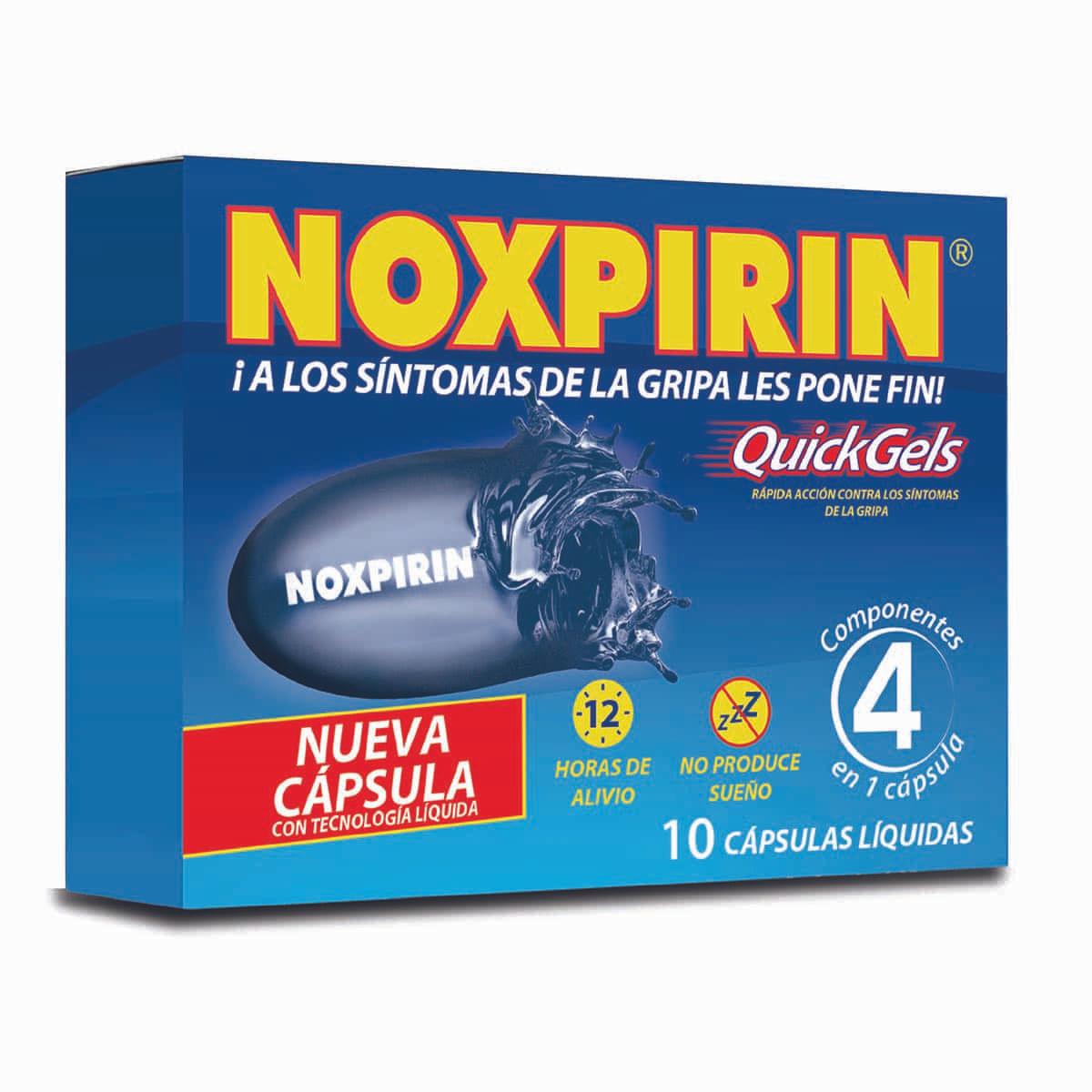 Noxpirin Quick Gels Caja X 10 Cápsulas Liquidas. - Farmaexpress