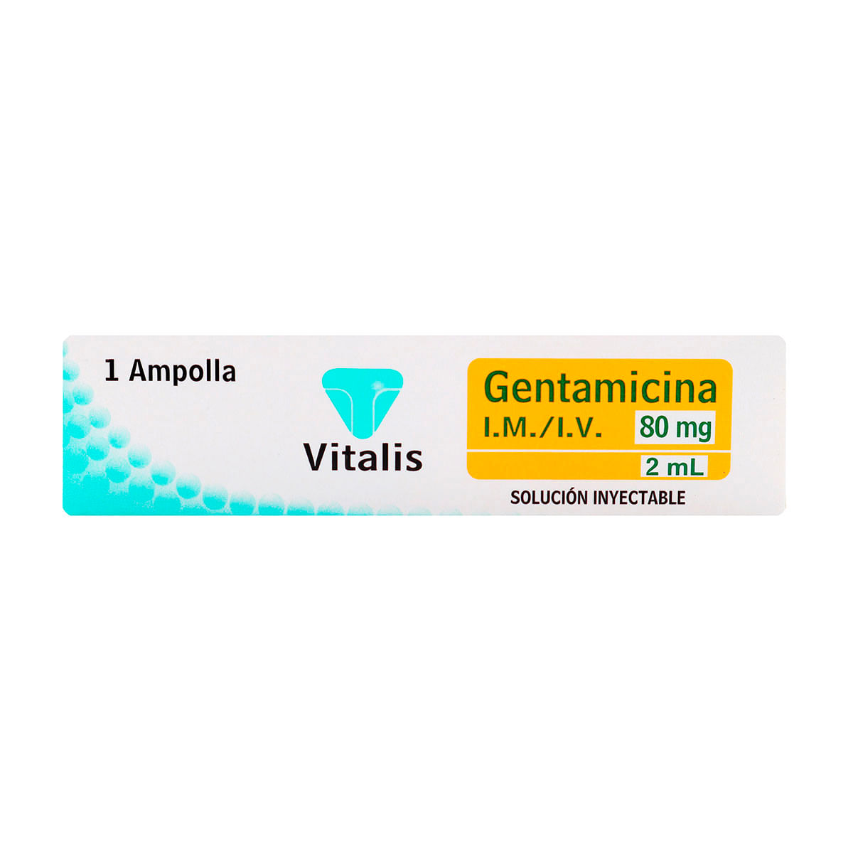 Solución Inyectable Gentamicina 80 Mg/2 mL Vitalis Cajax 1 Ampolla ...