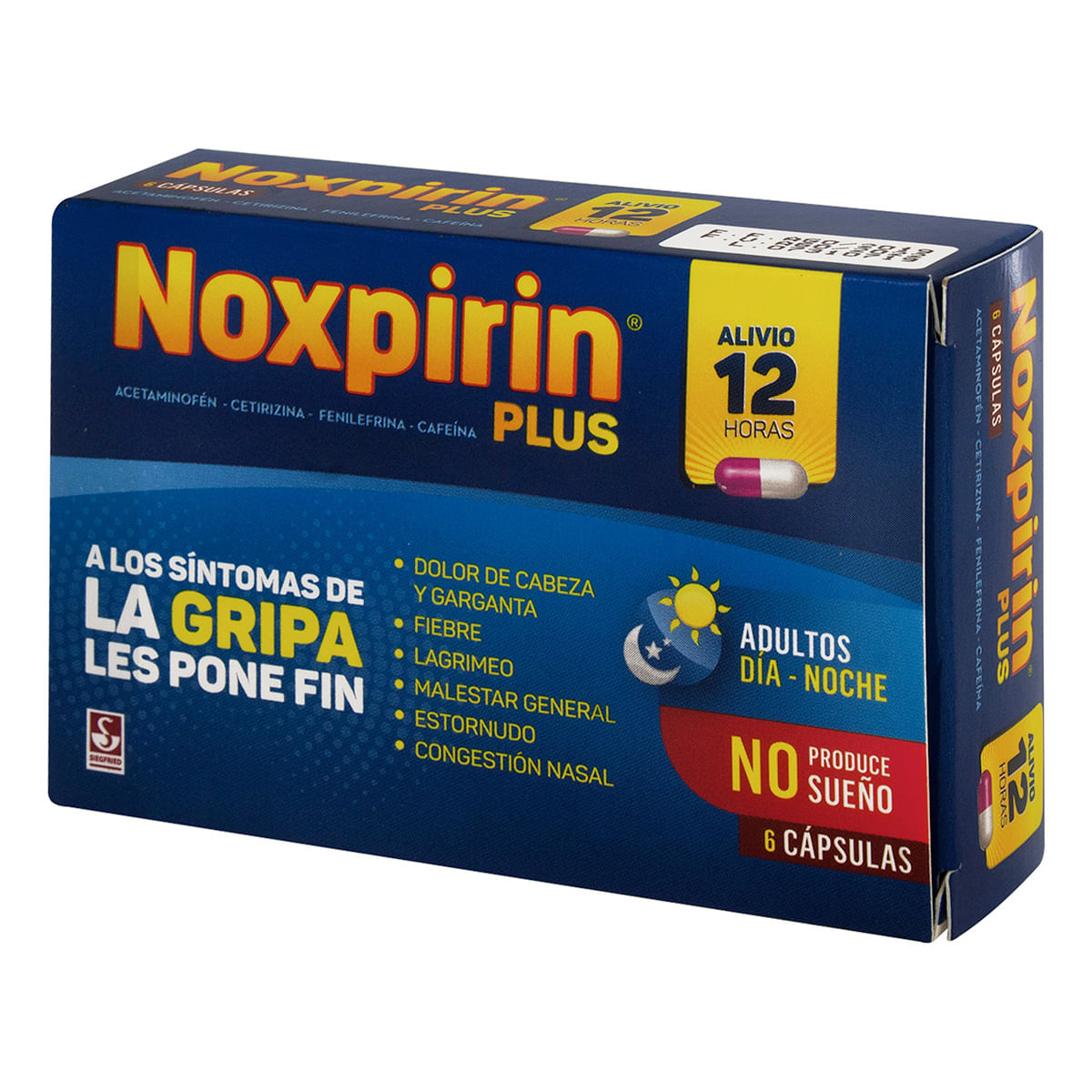 Noxpirin Plus Siegfried 12 Horas Caja X 6 Cápsulas. - Farmaexpress