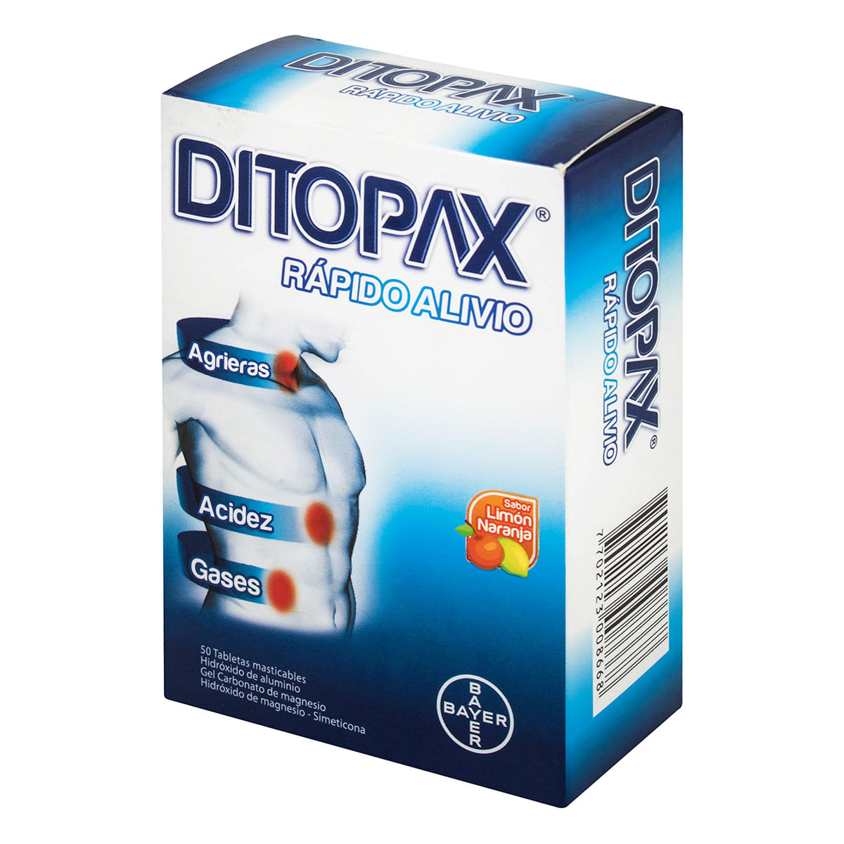 Ditopax Bayer Limón Naranja Caja X 50 Tabletas Masticables. - Farmaexpress