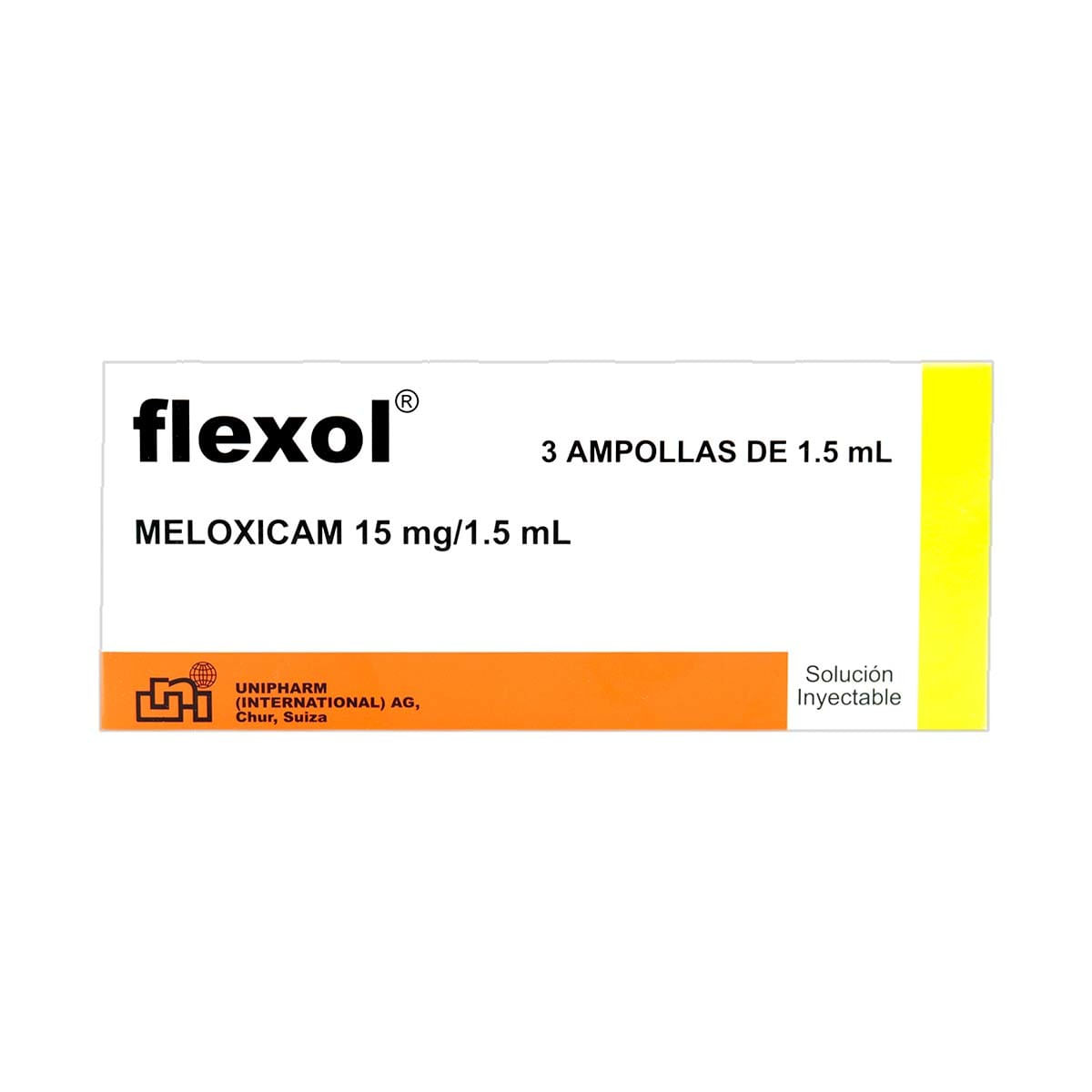Solución Inyectable Flexol 15 Mg/1.5 Ml Unipharm Caja X 3 Ampollas ...
