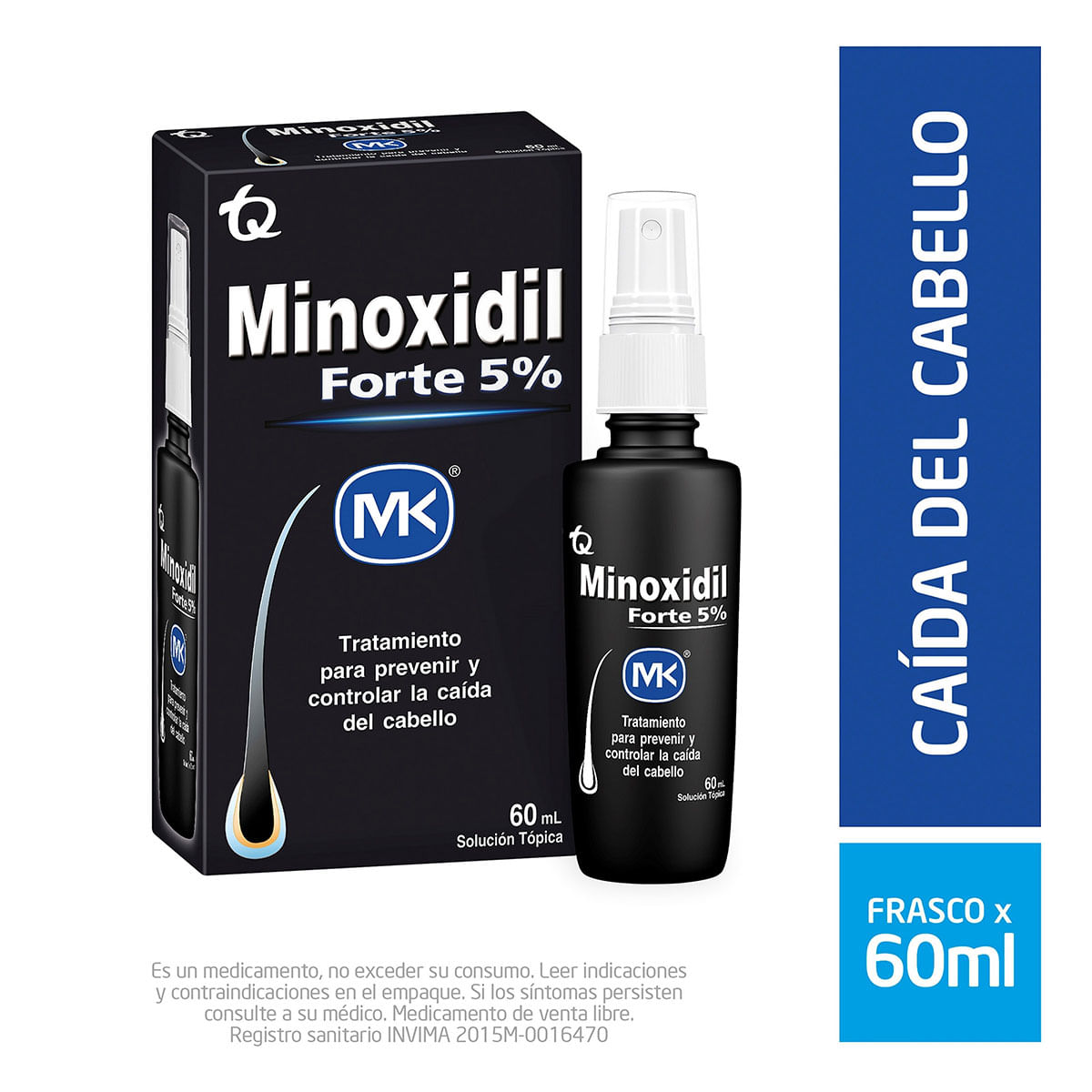 Solución Tópica Minoxidil Forte 5% MK Spray x 60 mL - Farmaexpress