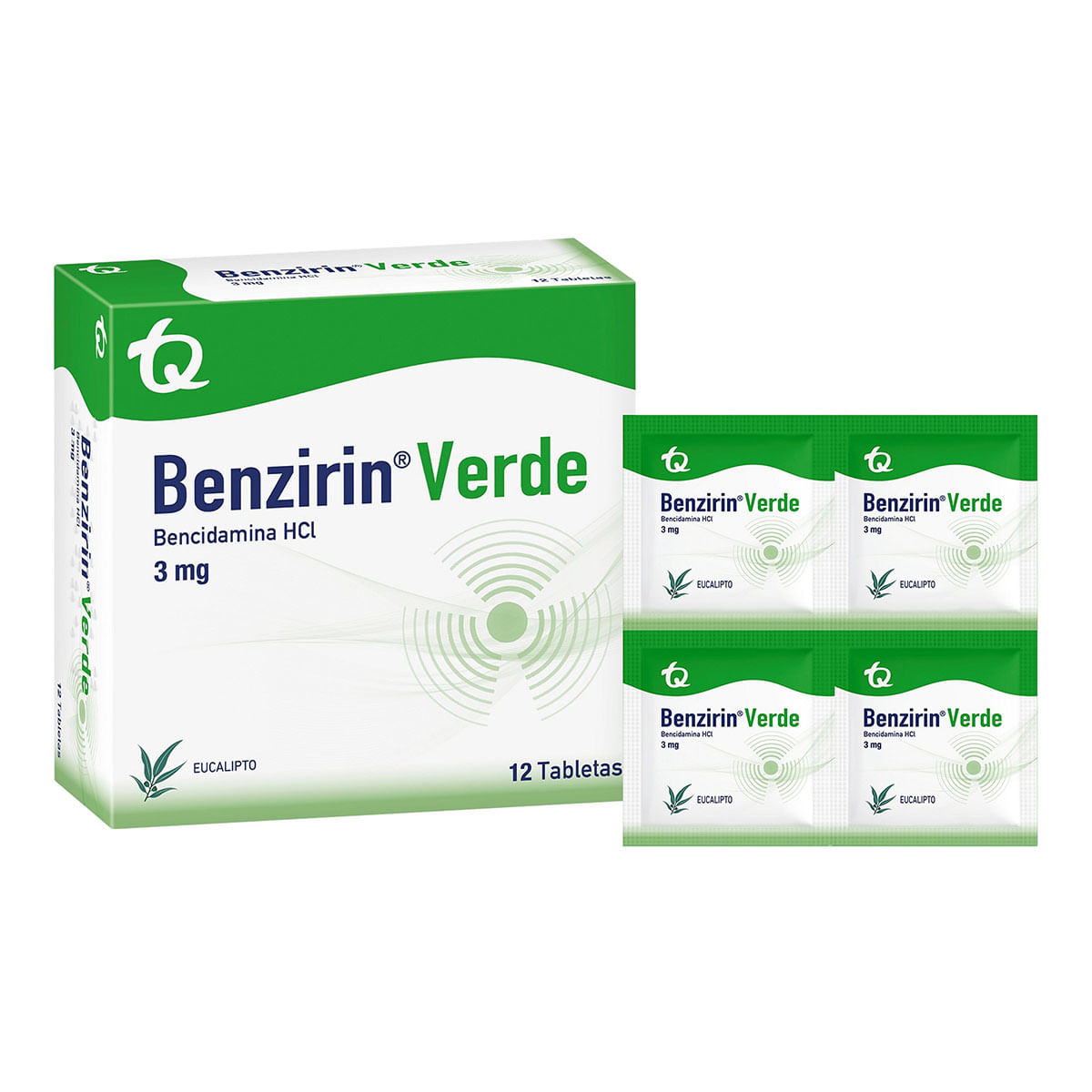 Benzirin Verde 3 Mg Tecnoquímicas Eucalipto Caja X 12 Tabletas ...