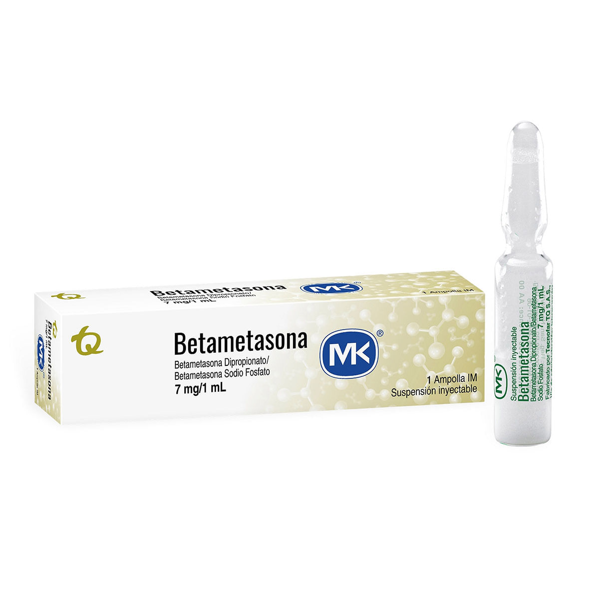 Suspensión Inyectable Betametasona 7 Mg/1 Ml Mk Caja X 1 Ampolla ...