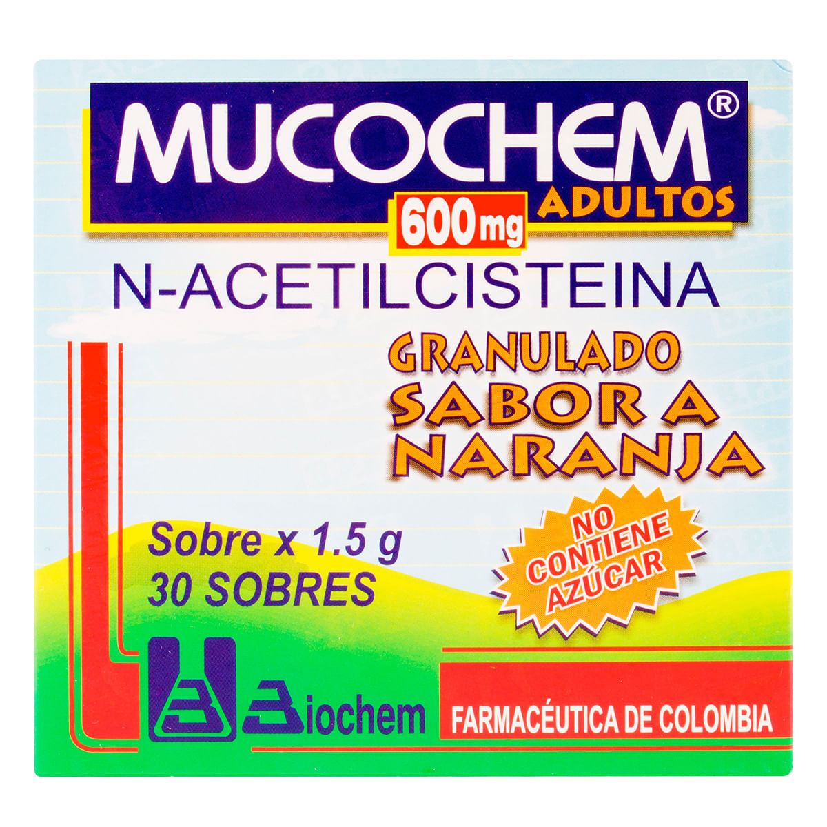 Mucochem 600 Mg Biochem Granulado Naranja Caja X 30 Sobres. - Farmaexpress
