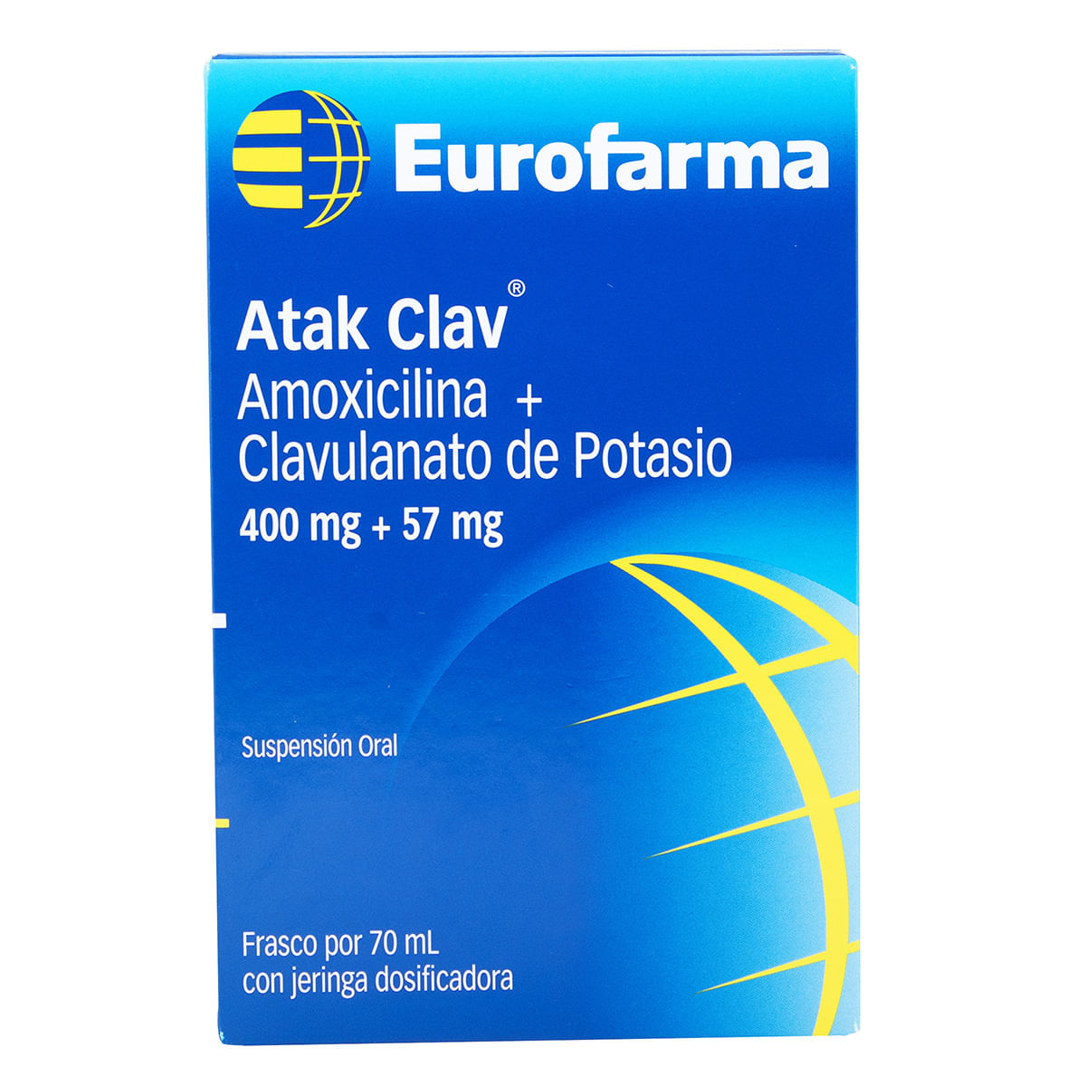 Suspensión Oral Atak Clav 400 Mg/57 Mg Eurofarma Frasco X 70 Ml ...