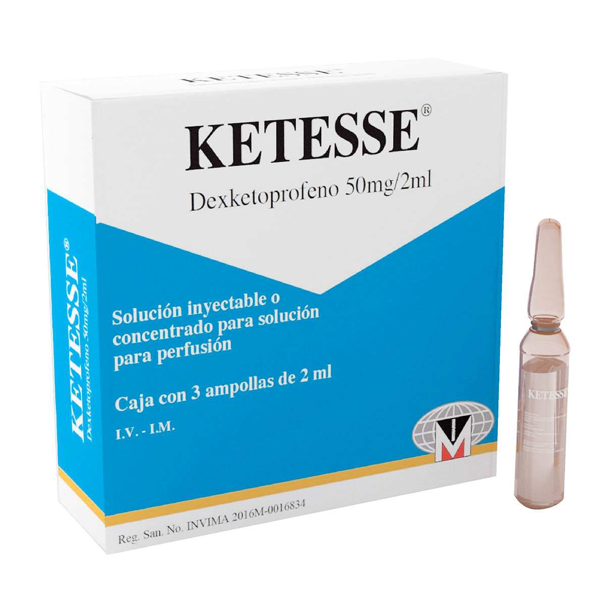 Solución Inyectable Ketesse 50 Mg/2 Ml A Menarini Caja X 3 Ampollas ...