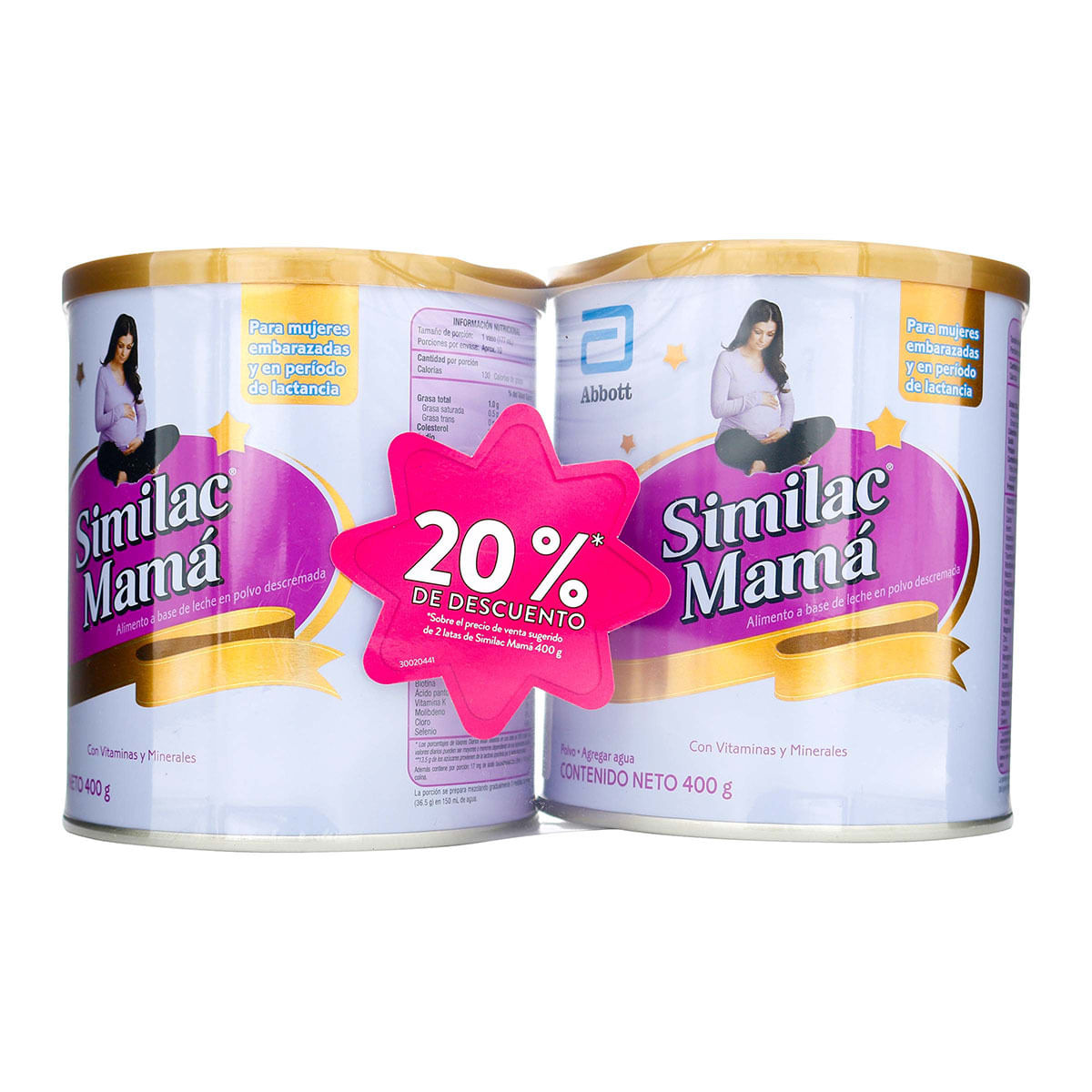Alimento Abbott Similac Mamá IQ Plus Polvo Tarro x 400 g x 2 Uds 20% de ...
