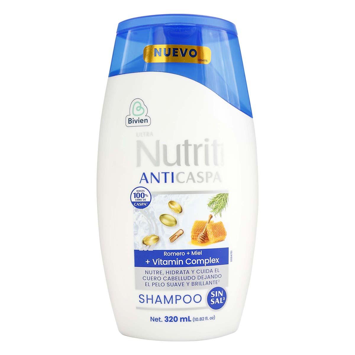 Shampoo Nutrit Anticaspa Romero y Miel Bivien Frasco x 320 mL ...