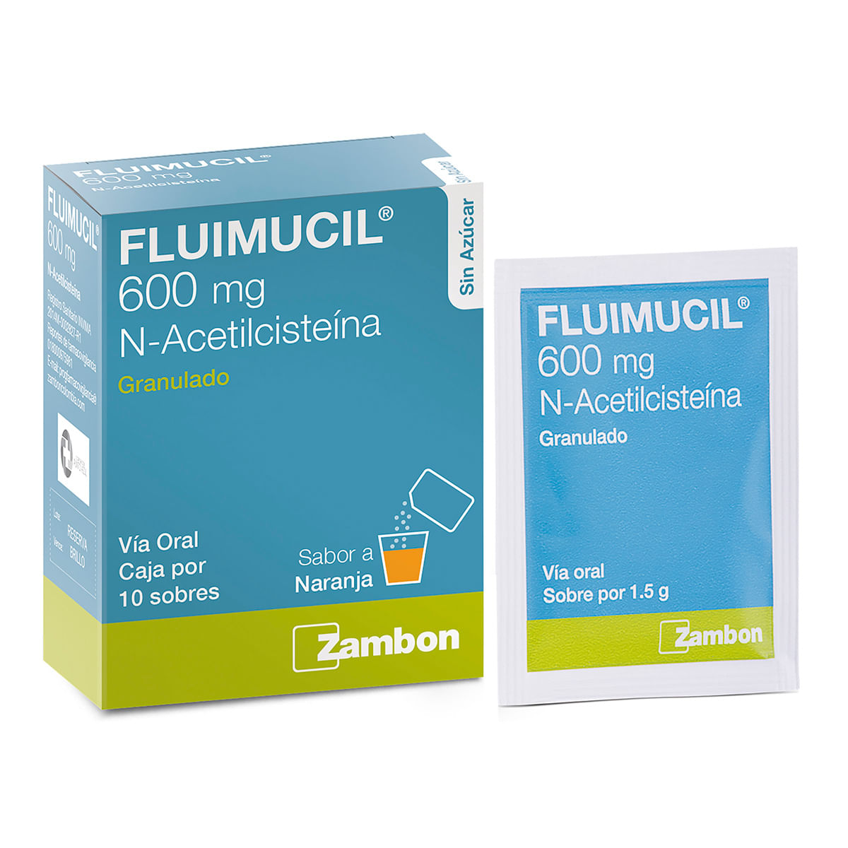 Fluimucil 600 Mg Zambon Naranja Caja X 10 Sobres. - Farmaexpress