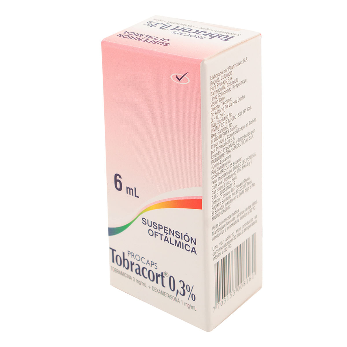 Suspensión Oftalmica Tobracort 0,3% Gotas Procaps Caja x 6 Mililitros ...