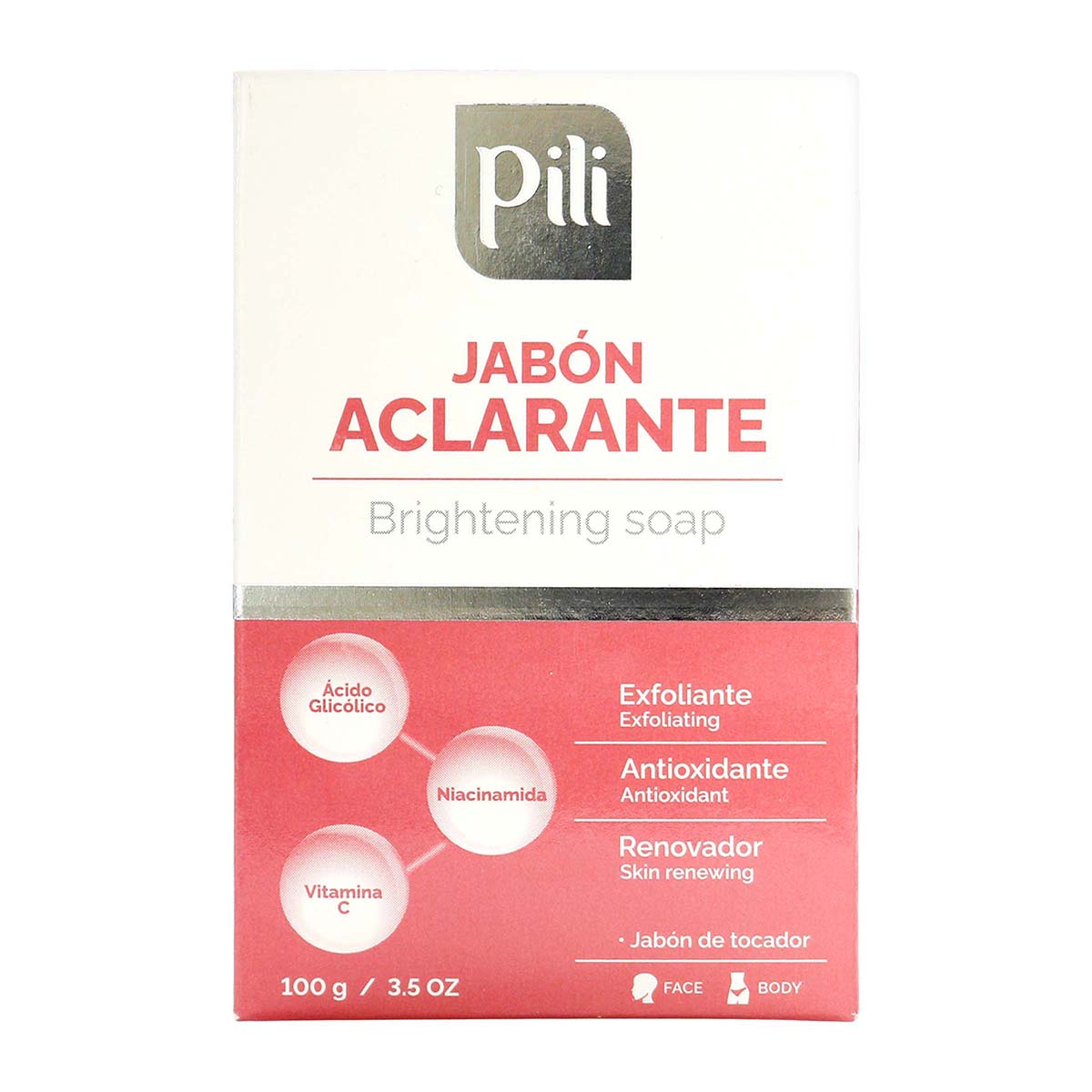 Jabón Aclarante Brightening Soap Pili Caja x 100 g - Farmaexpress
