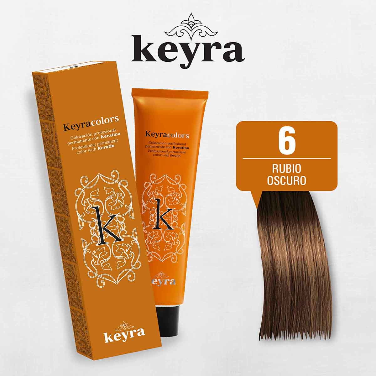 Tinte Capilar en Crema Keyra 6 Rubio Oscuro Tubo x 100 mL - Farmaexpress